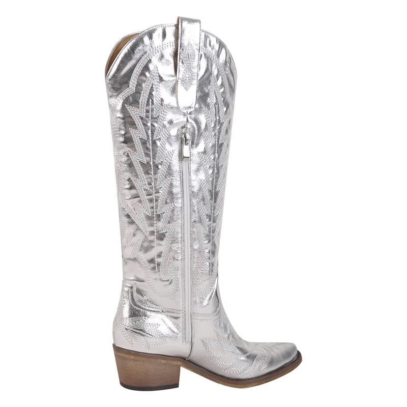 Pointed Toe Western Cowboy Boots Knee High Boots – PDPDZ-Fashion shoe ...