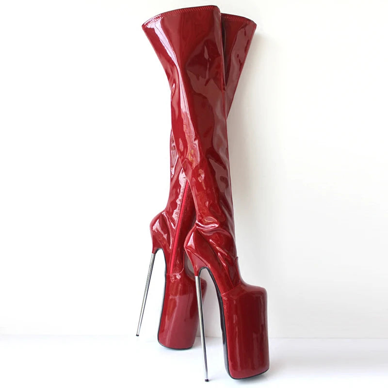 30CM Super High Heel Boots Platoform Zip Over the Knee Thigh Long Boot ...